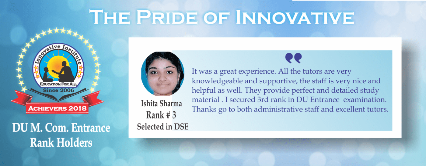 Rank 3 Achievers 2018 | INNOVATIVE INSTITUTE