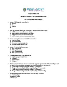 04 Indifference Curves – Questions | INNOVATIVE INSTITUTE