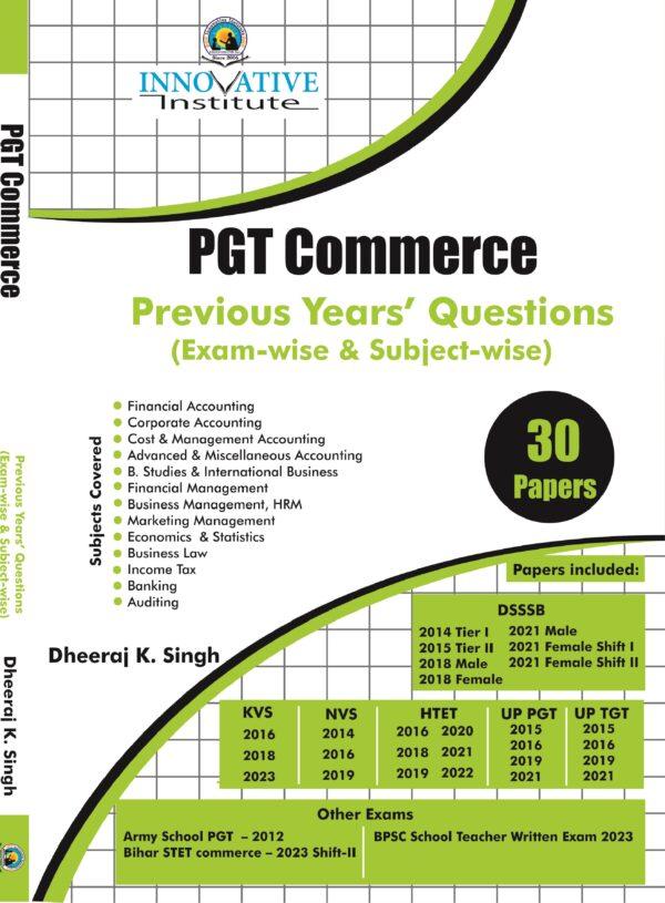 PGT Commerce Previous Years’ Questions Exam Wise and Subject-wise ...