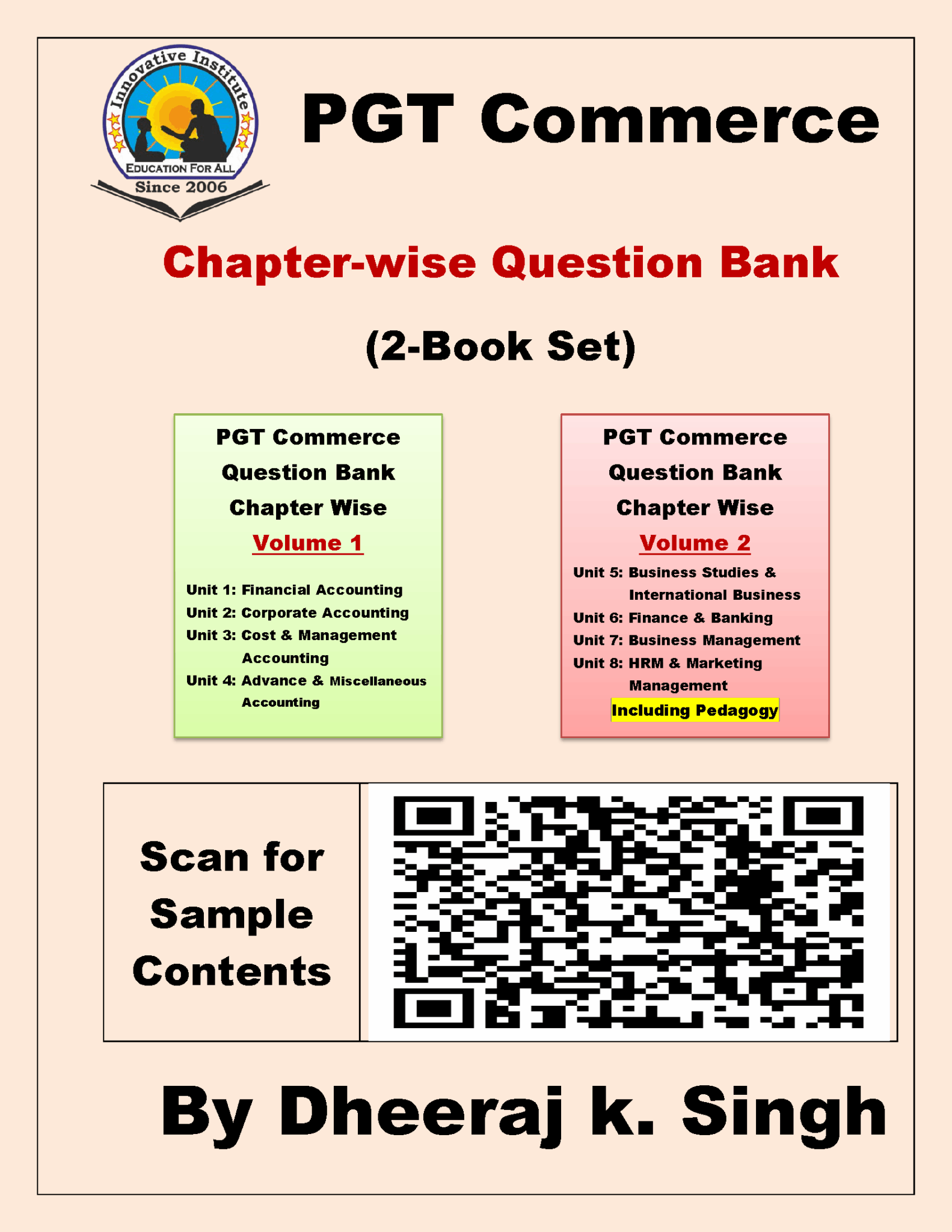 PGT Commerce Chapter-wise Question Bank | INNOVATIVE INSTITUTE