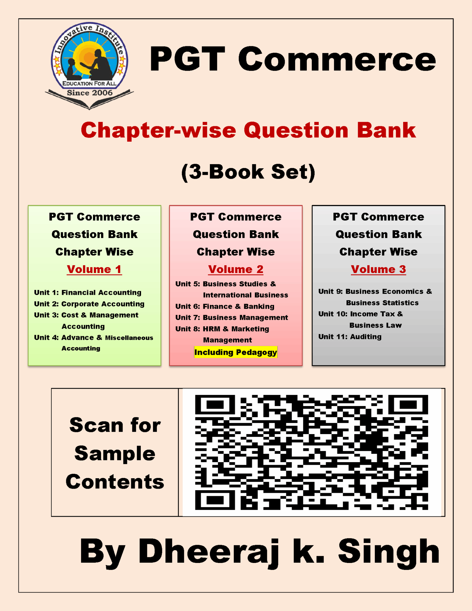 PGT Commerce Chapter-wise Set of 3 Books | INNOVATIVE INSTITUTE