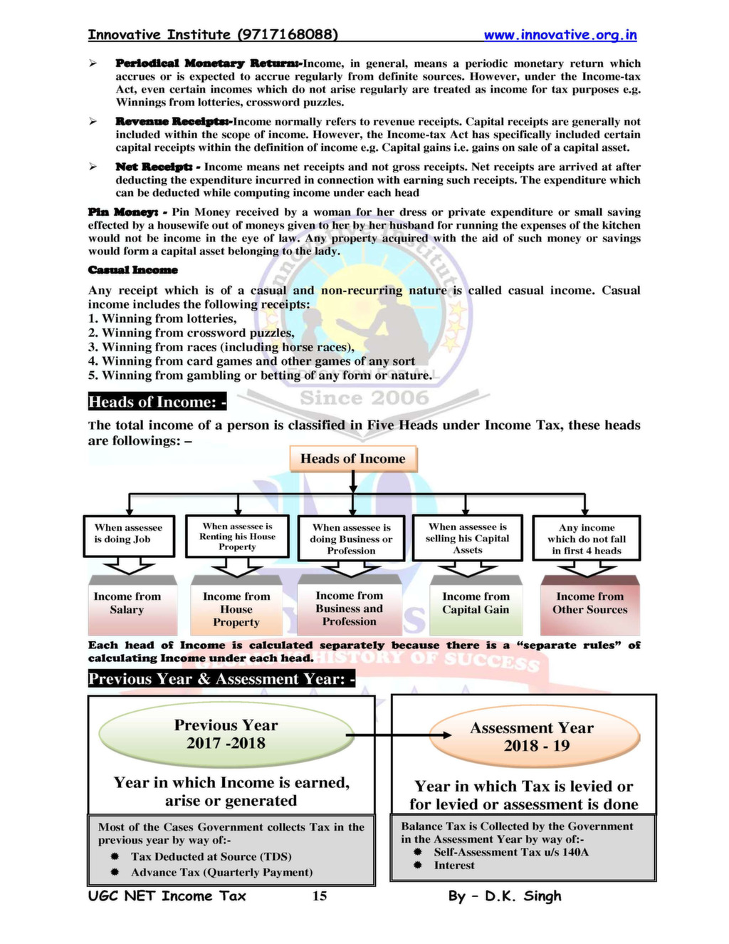 Income-Tax Law and Tax Planning (UGC-NET Commerce Study Material ...